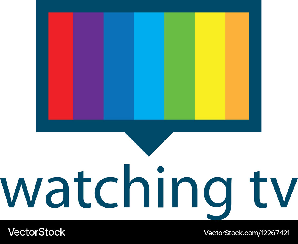 Logo with a spectrum in the tv screen Royalty Free Vector
