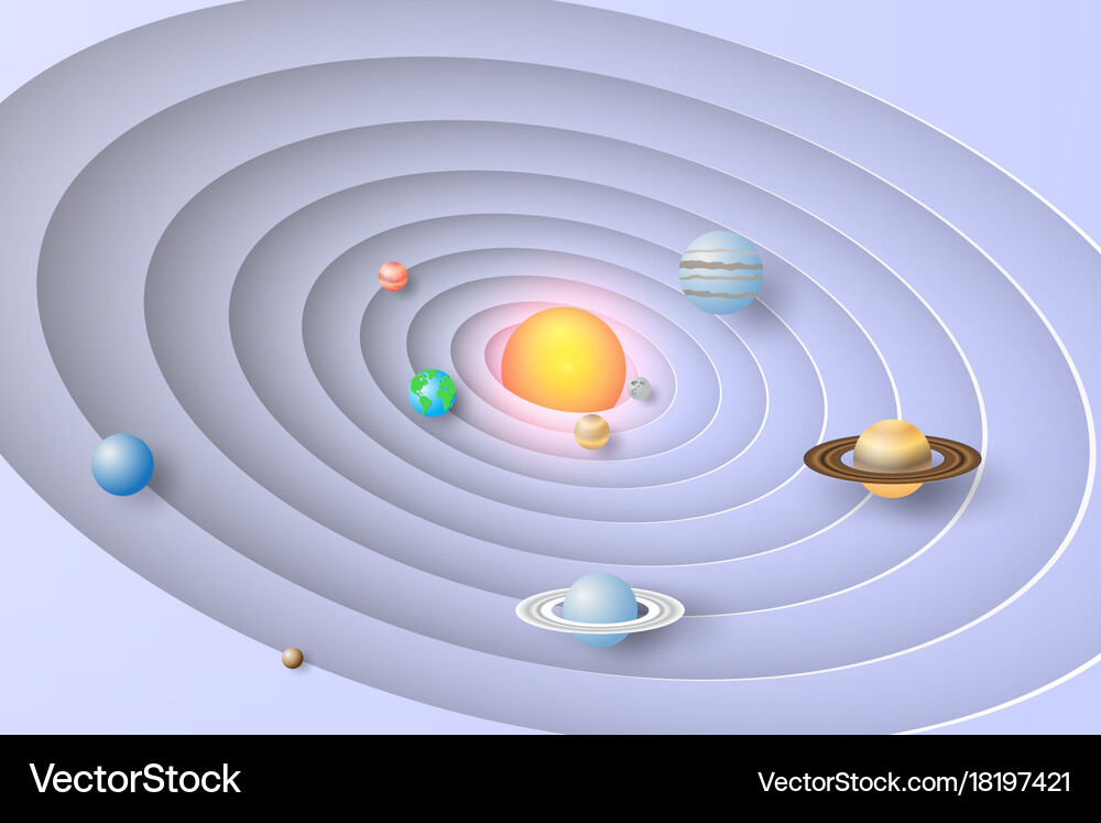Paper art of solar system background Royalty Free Vector