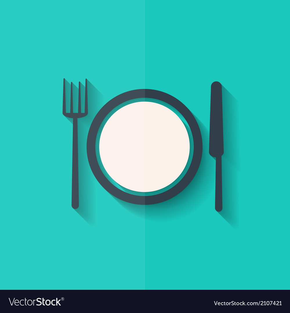 Plate web icon flat design Royalty Free Vector Image