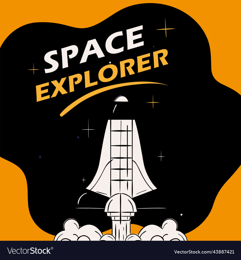 Space explorer retro Royalty Free Vector Image