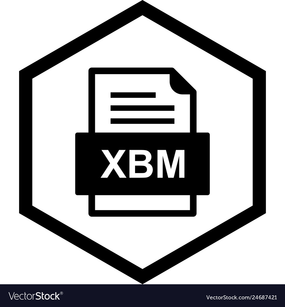 Xbm file document icon Royalty Free Vector Image