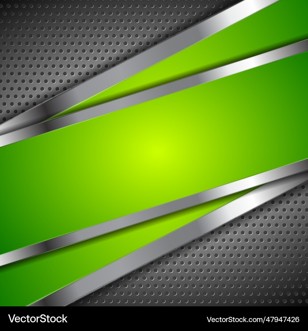 Abstract green background with metallic design Vector Image