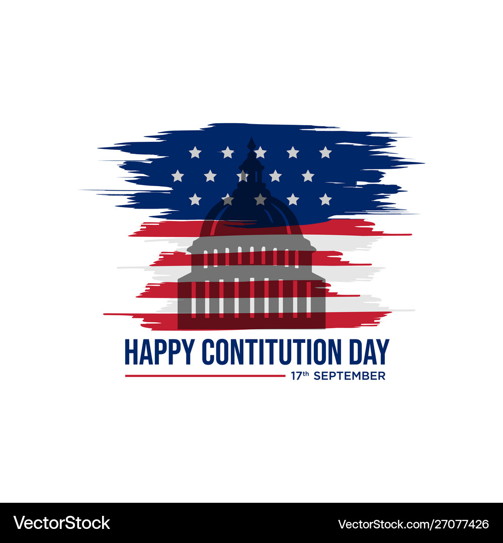 American constitution day badge logo icon Vector Image