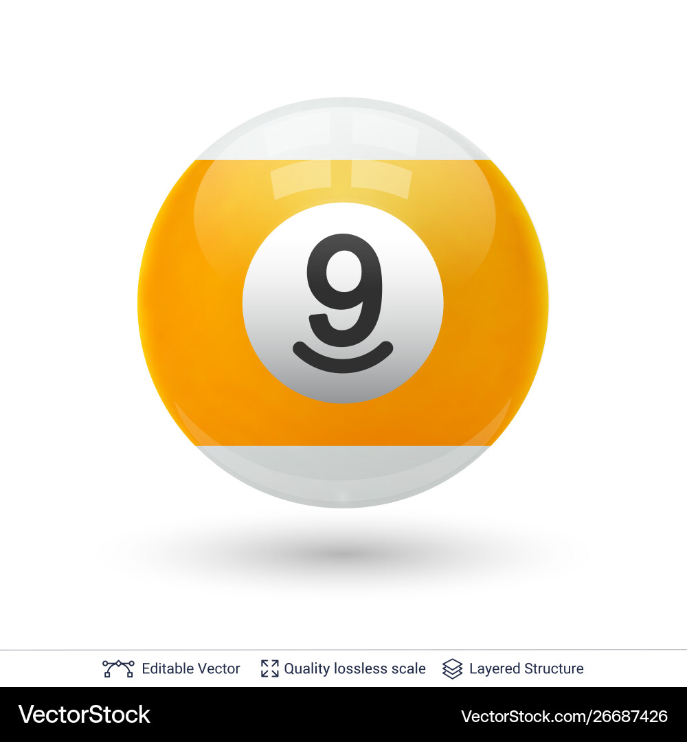Billiard snooker pool ball with number Royalty Free Vector