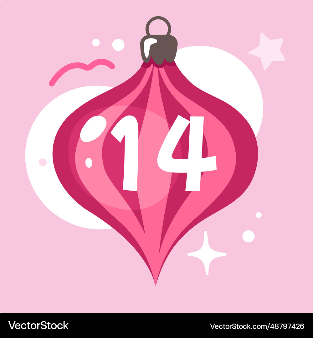 Christmas advent calendar 14 december Royalty Free Vector