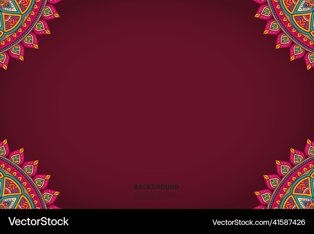 Colorful ethnic background with mandala card Vector Image