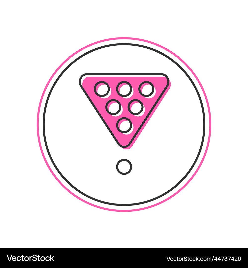 Filled outline billiard balls in a rack triangle Vector Image