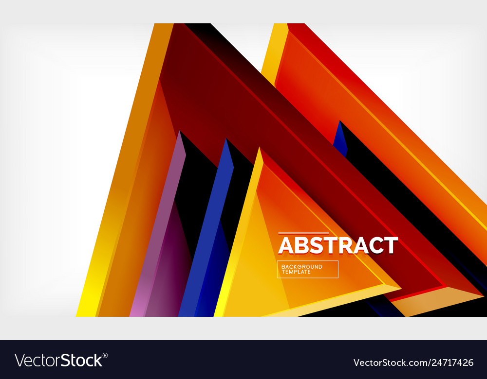 Flying triangles composition geometric background Vector Image