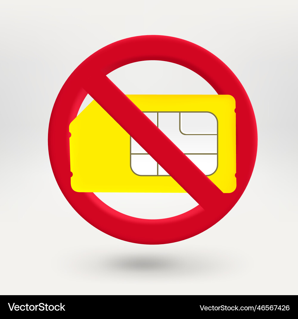 Mobile phone sim card icon in red circle Vector Image