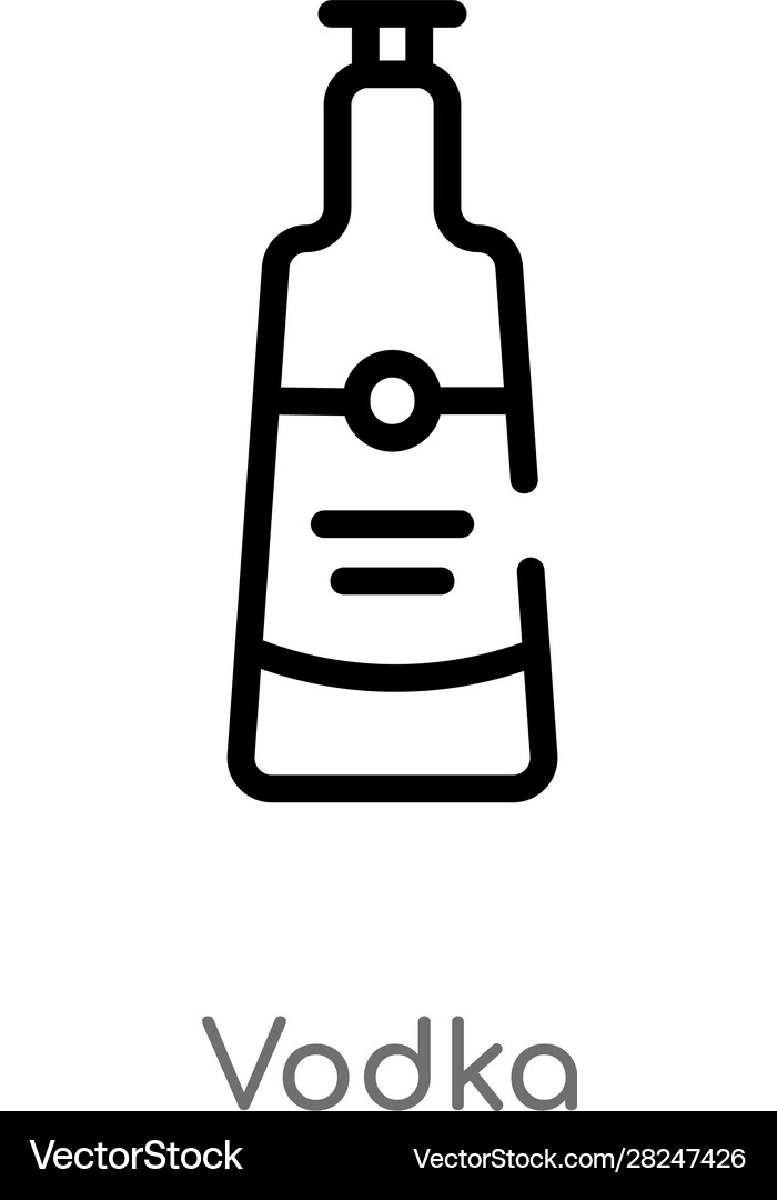 Outline vodka icon isolated black simple line Vector Image