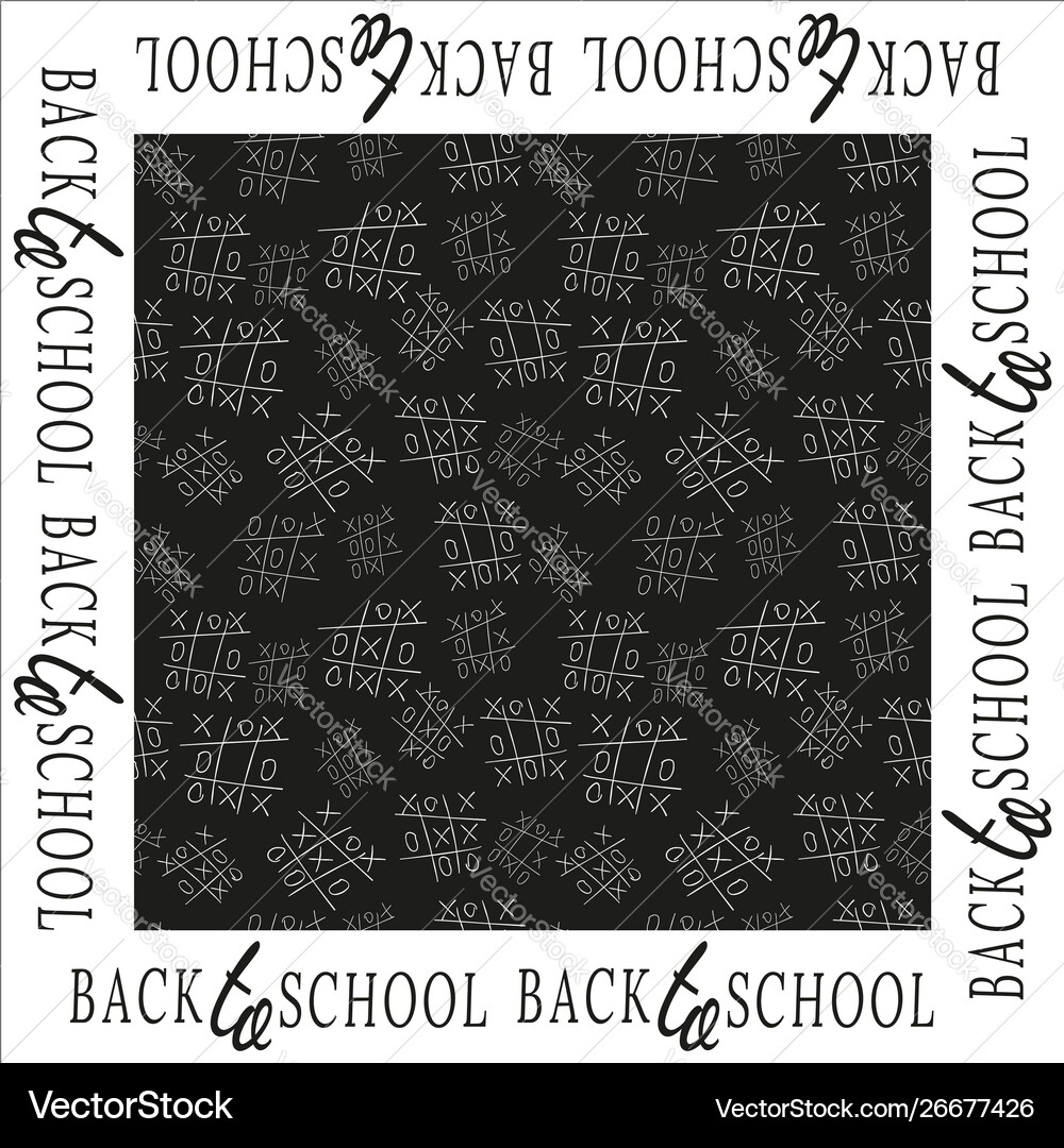 Pattern game tic tac toe back to school Royalty Free Vector