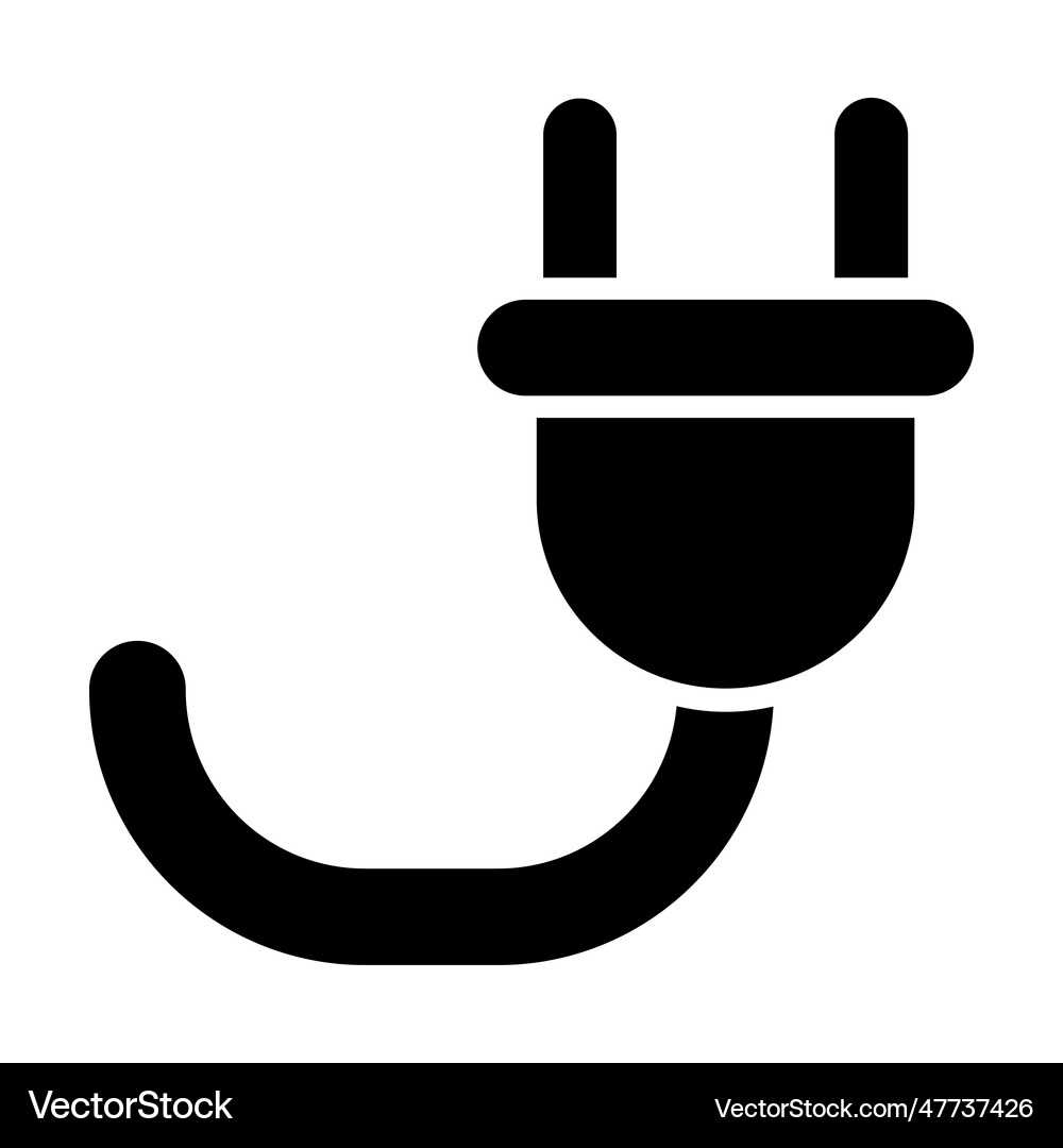 Plug glyph icon for personal and commercial use Vector Image