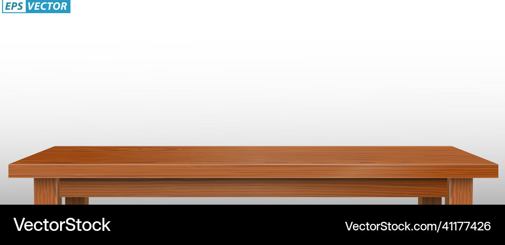Realistic pine wood tabletop isolated or brown Vector Image