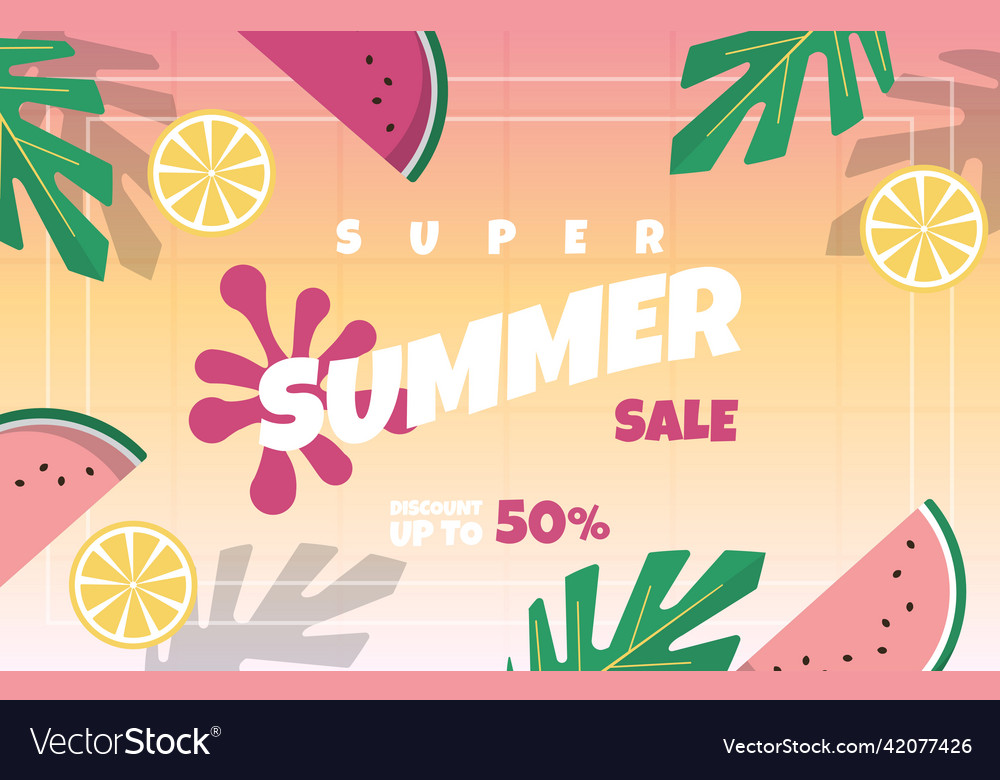 Swimming pool fruit summer sale holiday event Vector Image