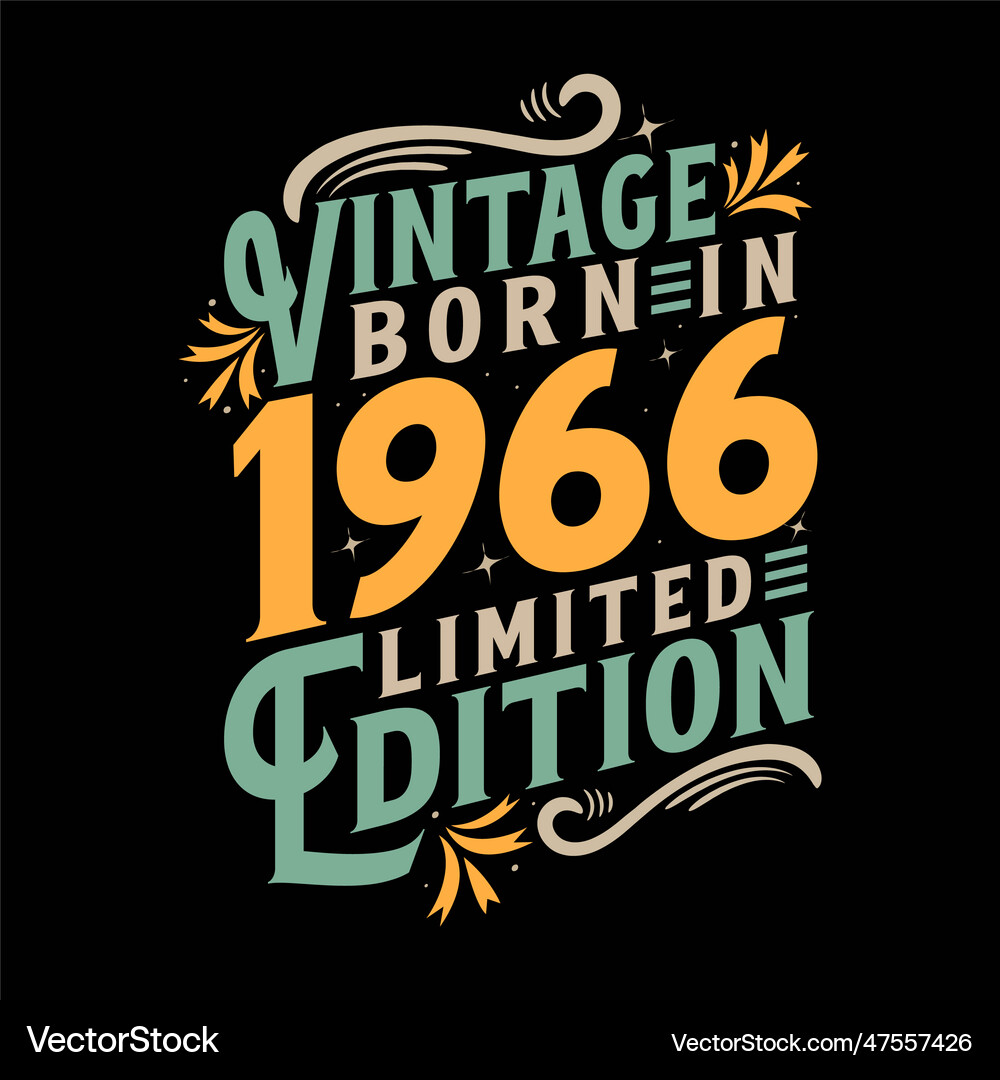 Vintage born in 1966 limited edition Royalty Free Vector