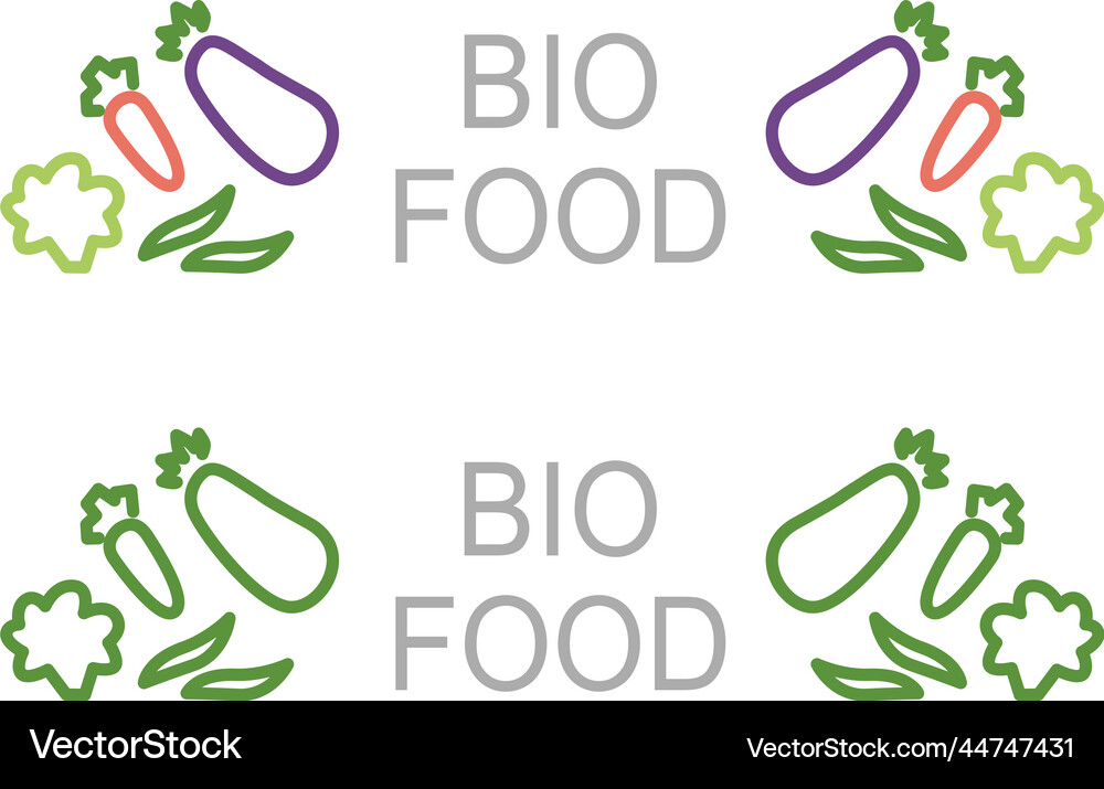 Bio food logo isolated on white Royalty Free Vector Image