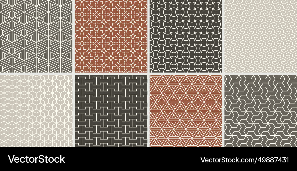 Collection of seamless ornamental patterns Vector Image