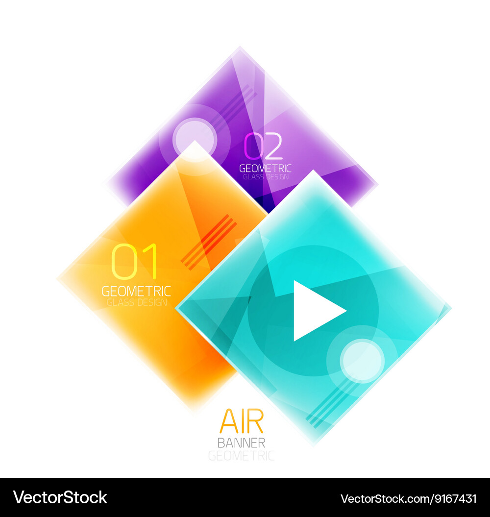 Colorful geometric squares with option Royalty Free Vector