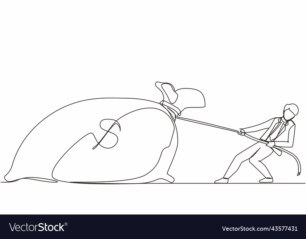 Continuous one line drawing businessman Royalty Free Vector Continuous one line drawing businessman Royalty Free Vector