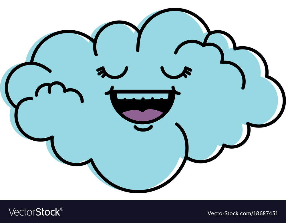 Cute cloud kawaii character Royalty Free Vector Image