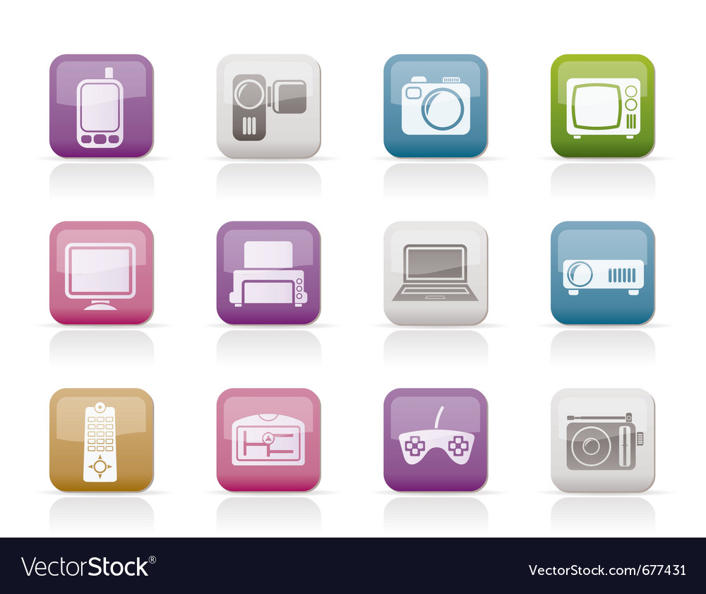 Electronics icons Royalty Free Vector Image - VectorStock