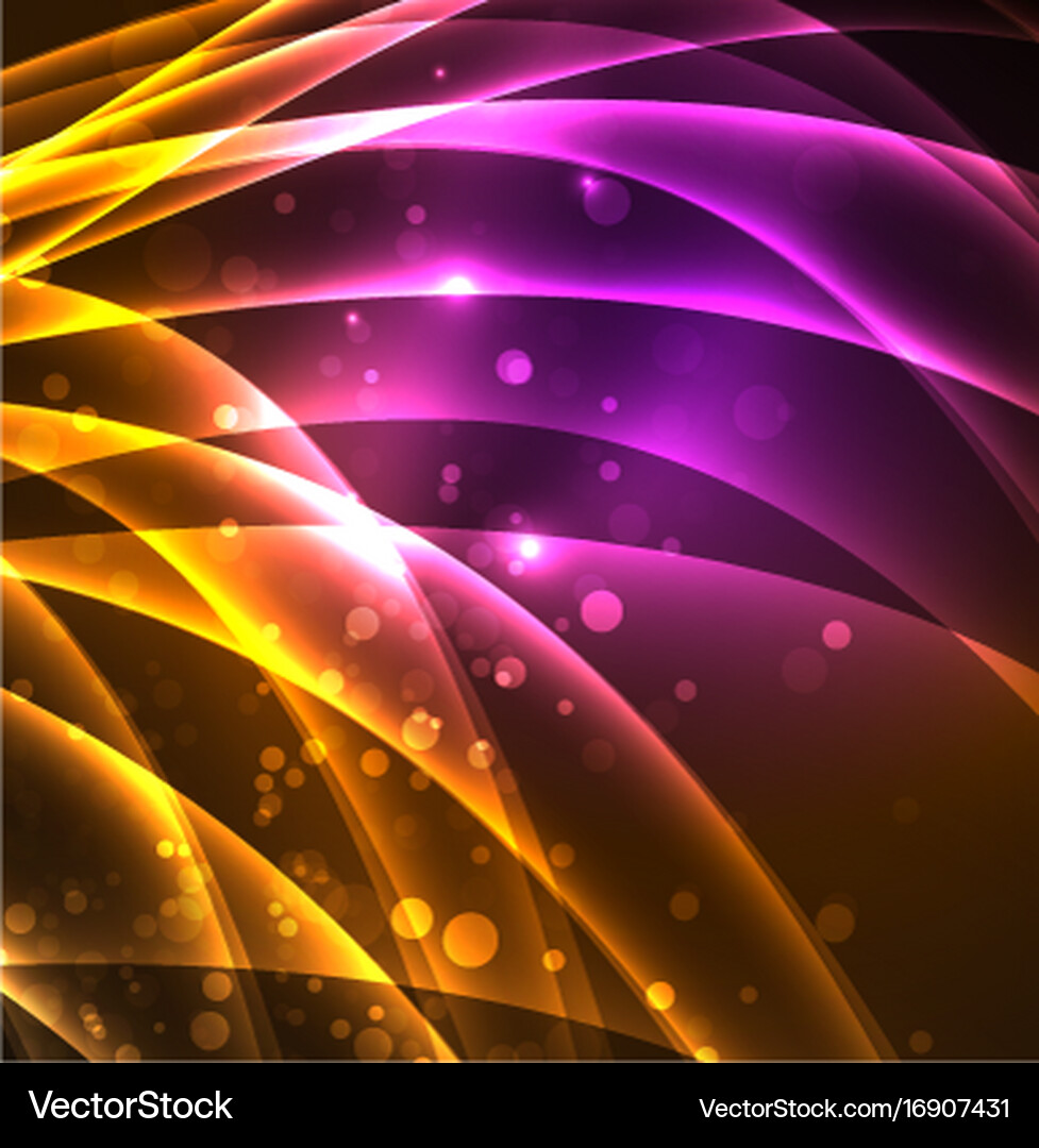 Energy lines glowing waves in the dark Royalty Free Vector