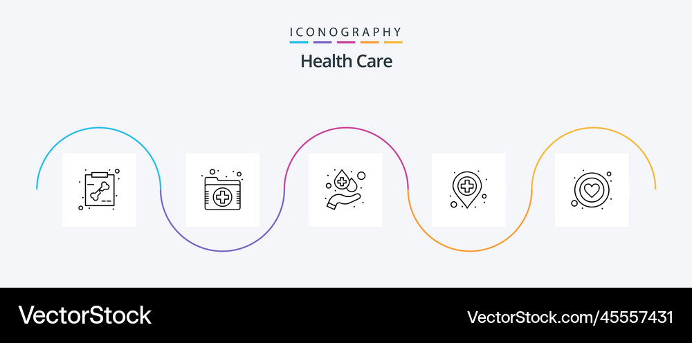 Health care line 5 icon pack including Royalty Free Vector