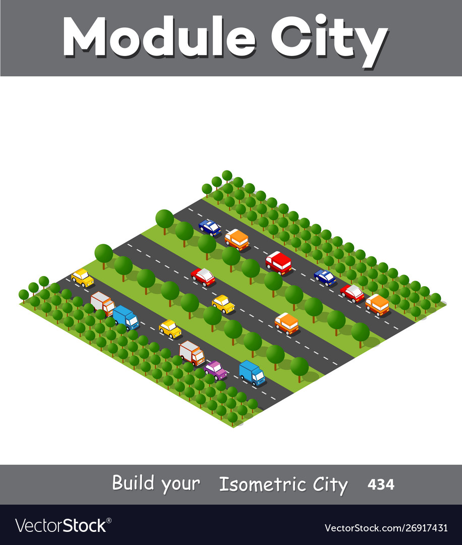 Isometric module is area landscape Royalty Free Vector Image