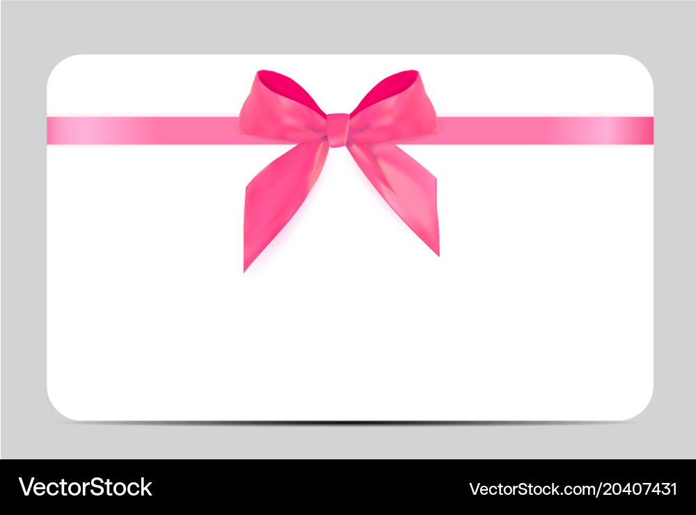Pink Gift Card with Ribbon Royalty Free Vector Image