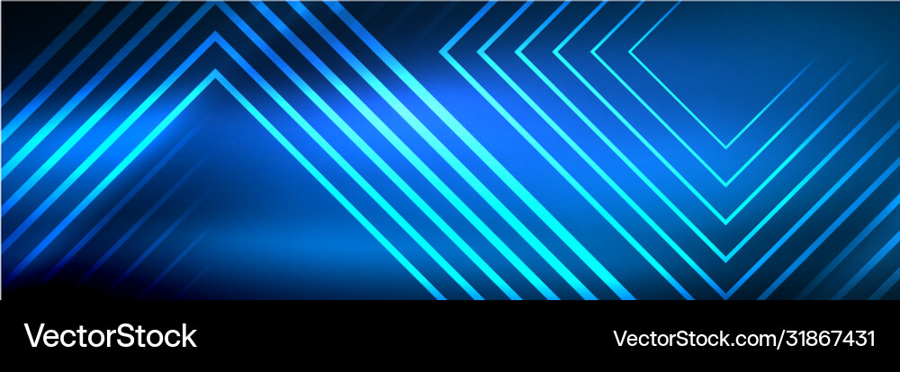 Shiny neon glowing techno lines hi-tech Royalty Free Vector