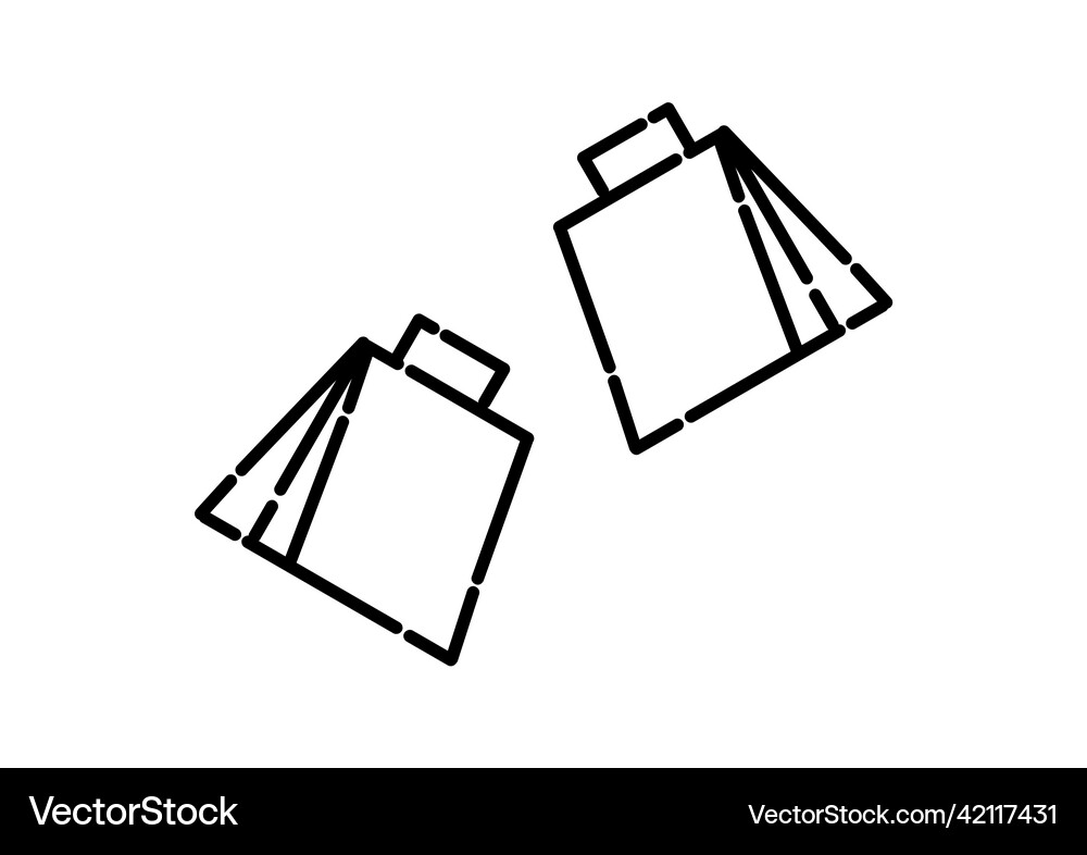 Shopping bag in dotted line style Royalty Free Vector Image