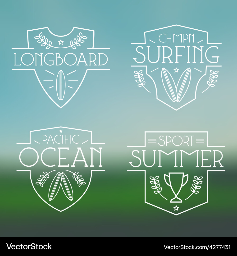 Surfing badges and icons Royalty Free Vector Image