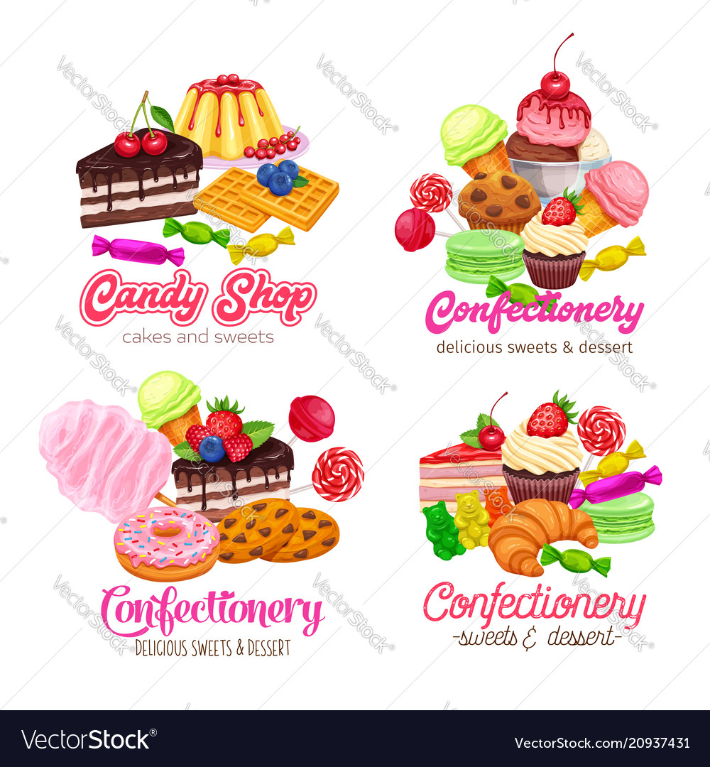 Sweets banners Royalty Free Vector Image - VectorStock