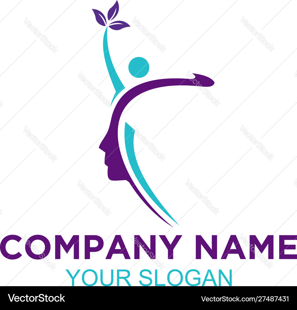 Wellness and skin crae logo design Royalty Free Vector Image