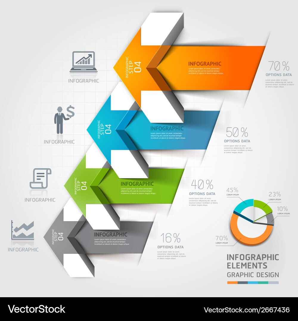 3d arrow business infographics Royalty Free Vector Image