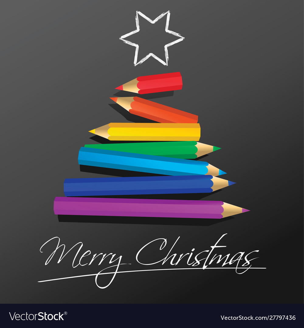 Abstract christmas tree in rainbow colors Vector Image