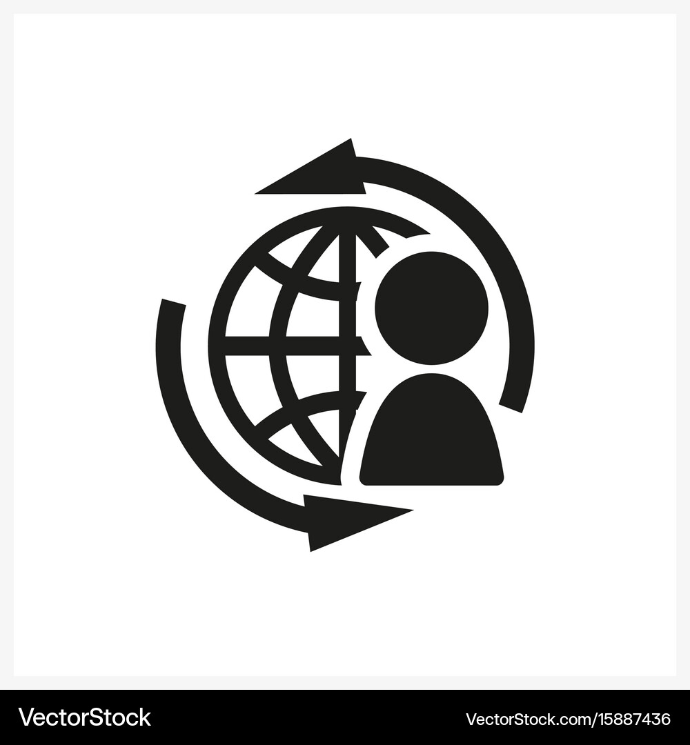 Around the world in simple black design Royalty Free Vector