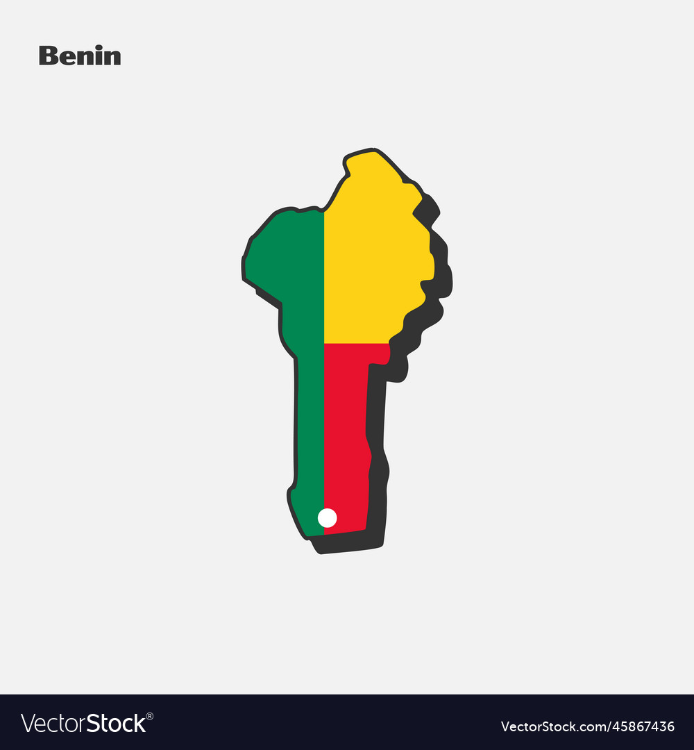 Benin country nation flag map infographic Vector Image