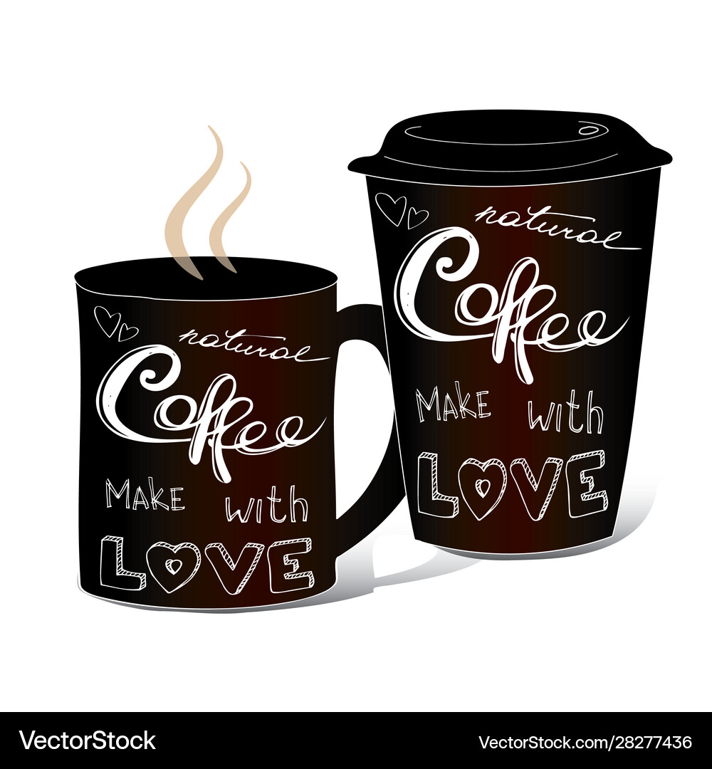Black coffee cup Royalty Free Vector Image - VectorStock