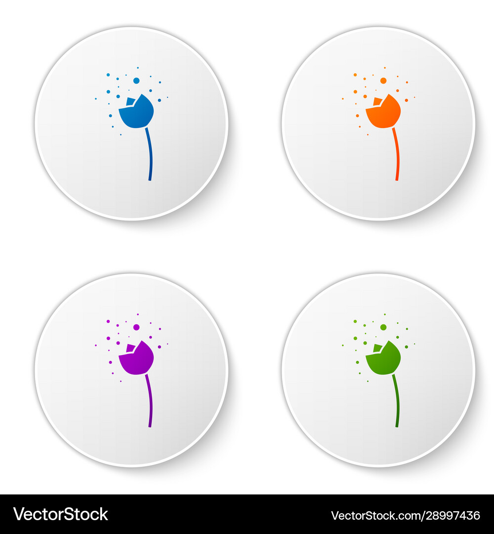 Color flower producing pollen in atmosphere icon Vector Image