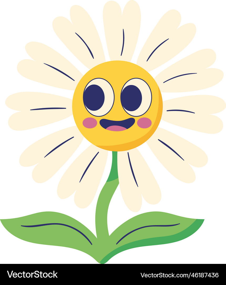 Cute white flower spring Royalty Free Vector Image