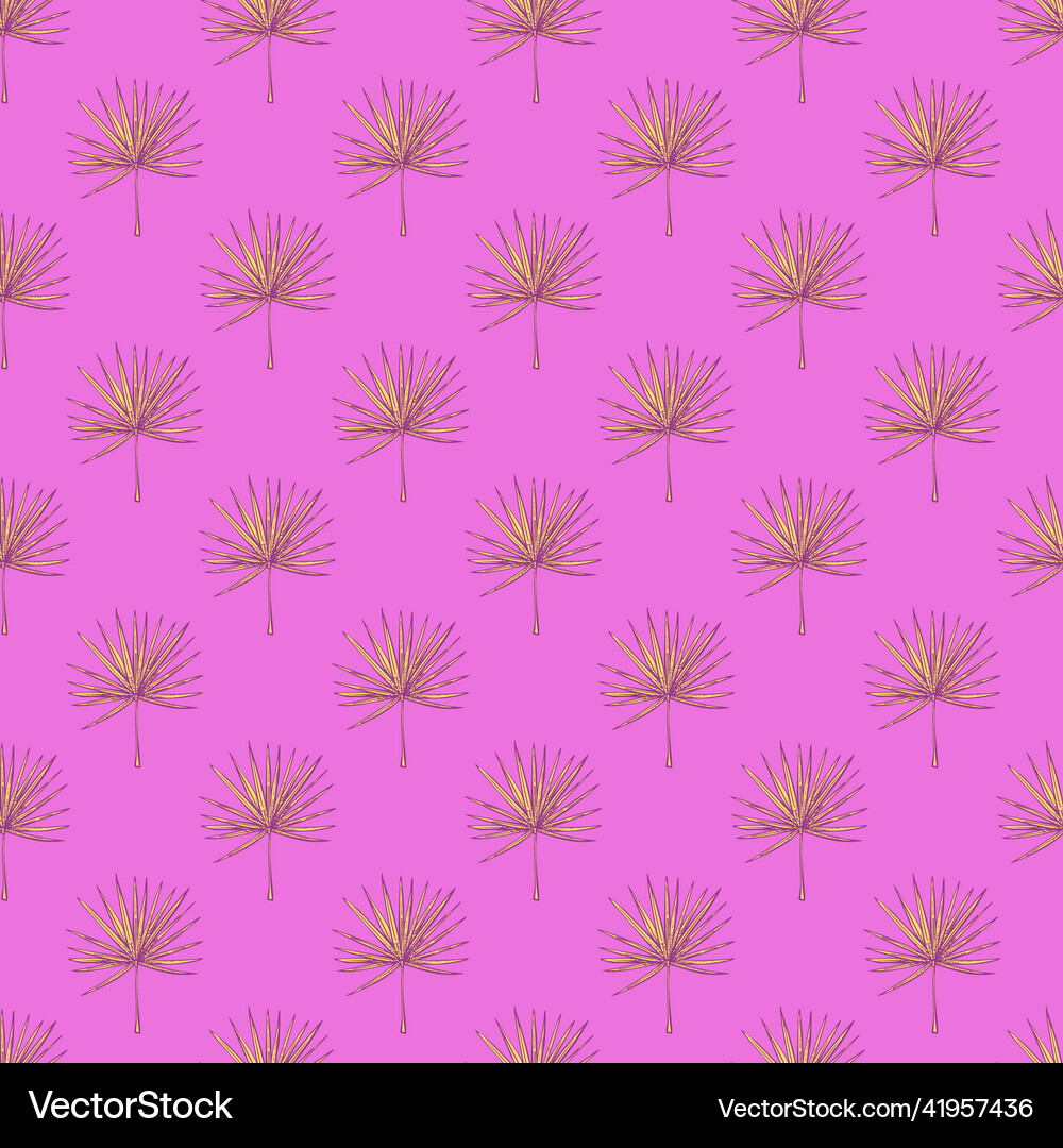 Fan palm leaves seamless patternvintage tropical Vector Image