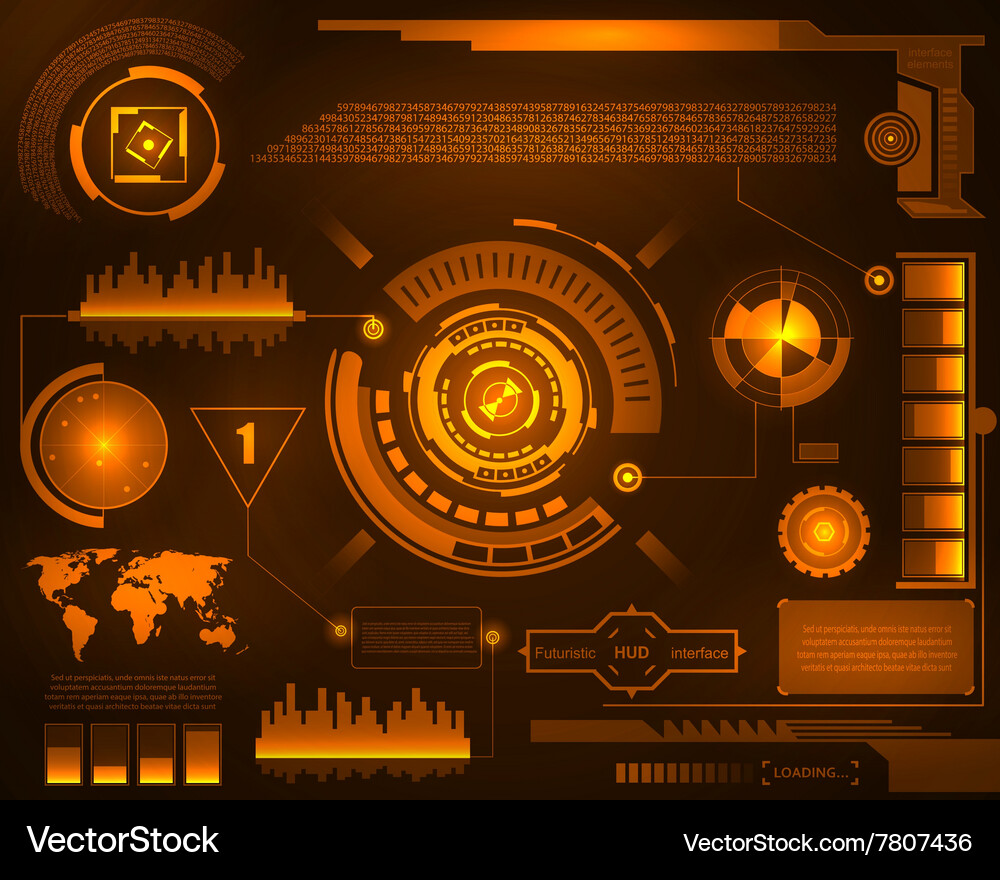 Graphic touch user interface hud Royalty Free Vector Image