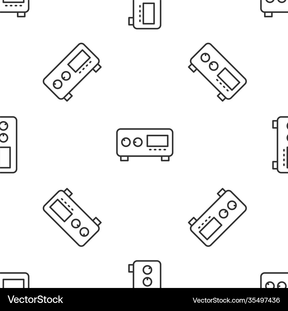 Grey line guitar amplifier icon isolated seamless Vector Image