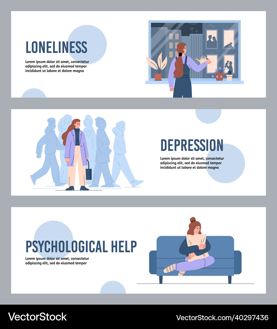 Help for women with depression and loneliness Vector Image