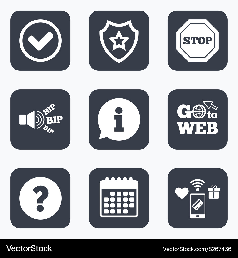 Information icons stop prohibition symbol Vector Image