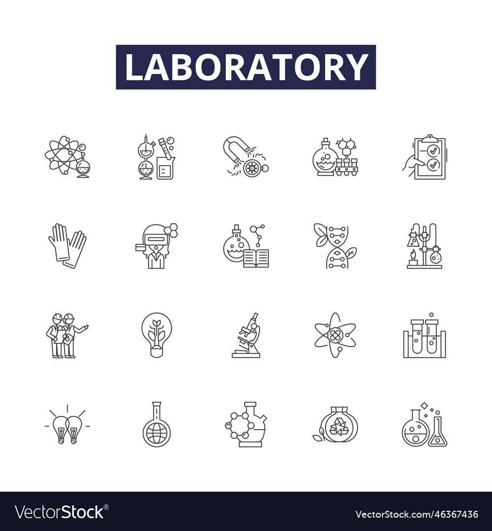 Laboratory line icons and signs experiment Vector Image