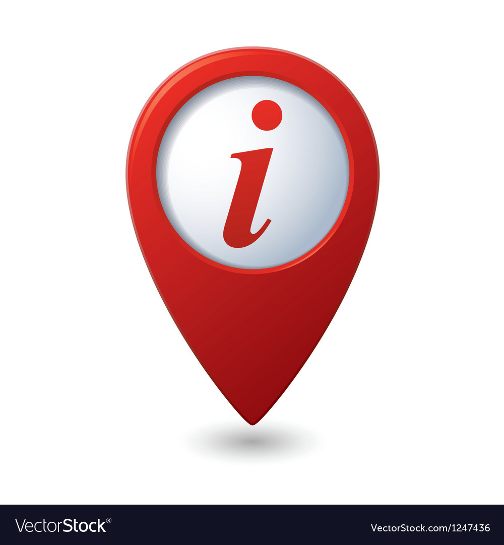 Map pointer with information icon Royalty Free Vector Image