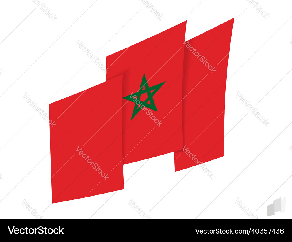 Morocco flag in an abstract ripped design modern Vector Image