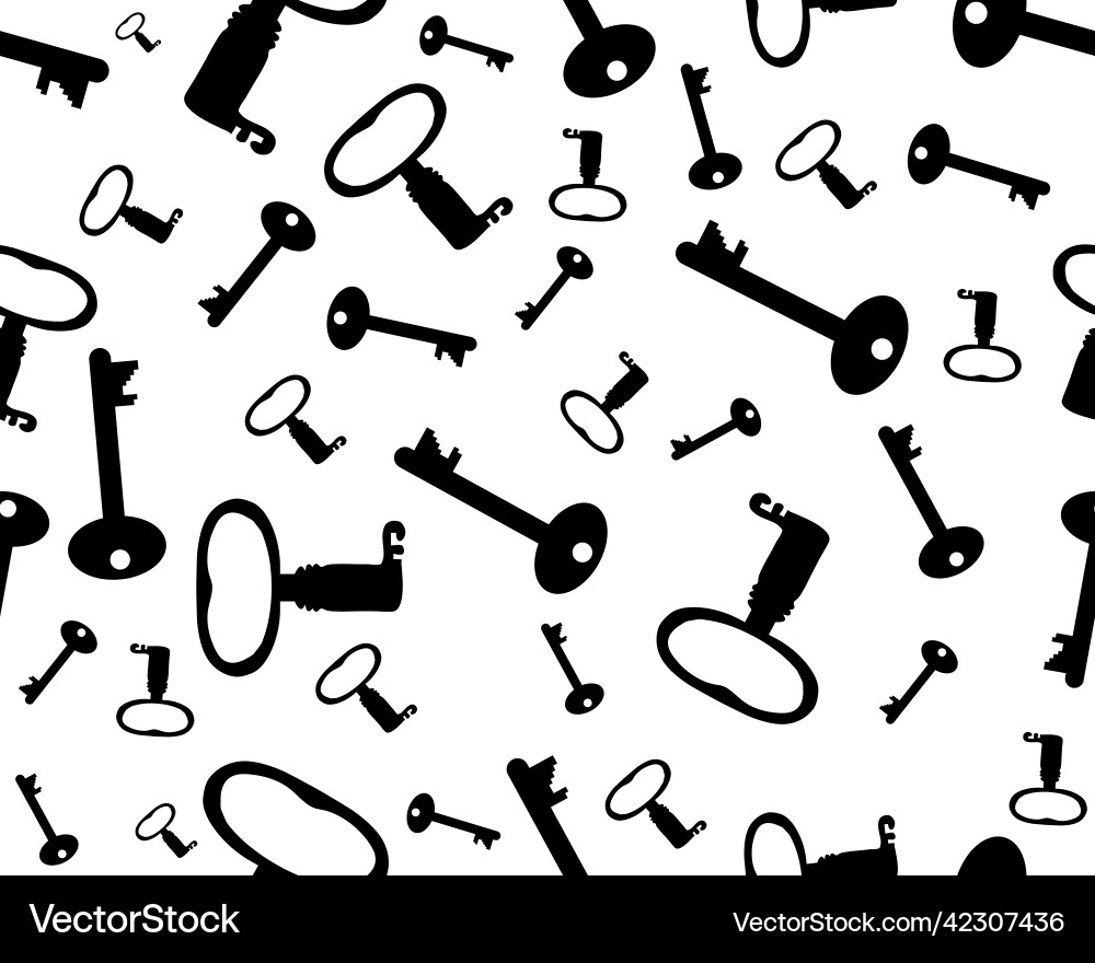 Seamless silhouettes of keys Royalty Free Vector Image